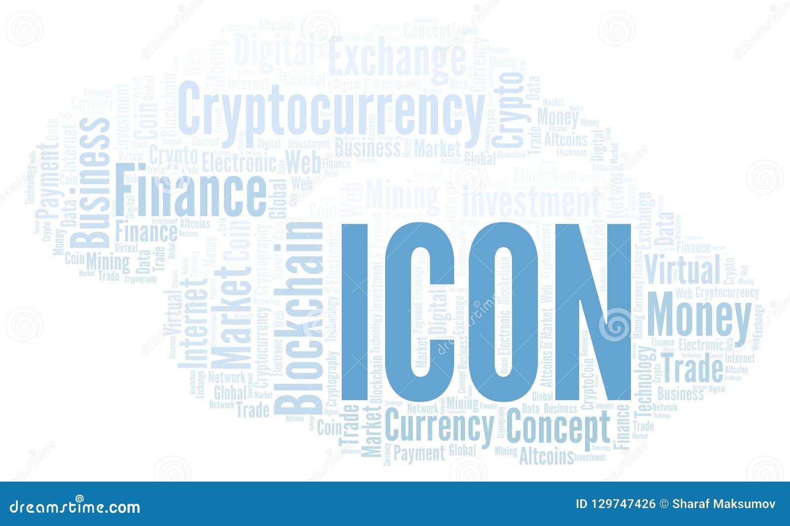 Icon Cryptocurrency Coin Word Cloud. Stock Illustration - Illustration ...