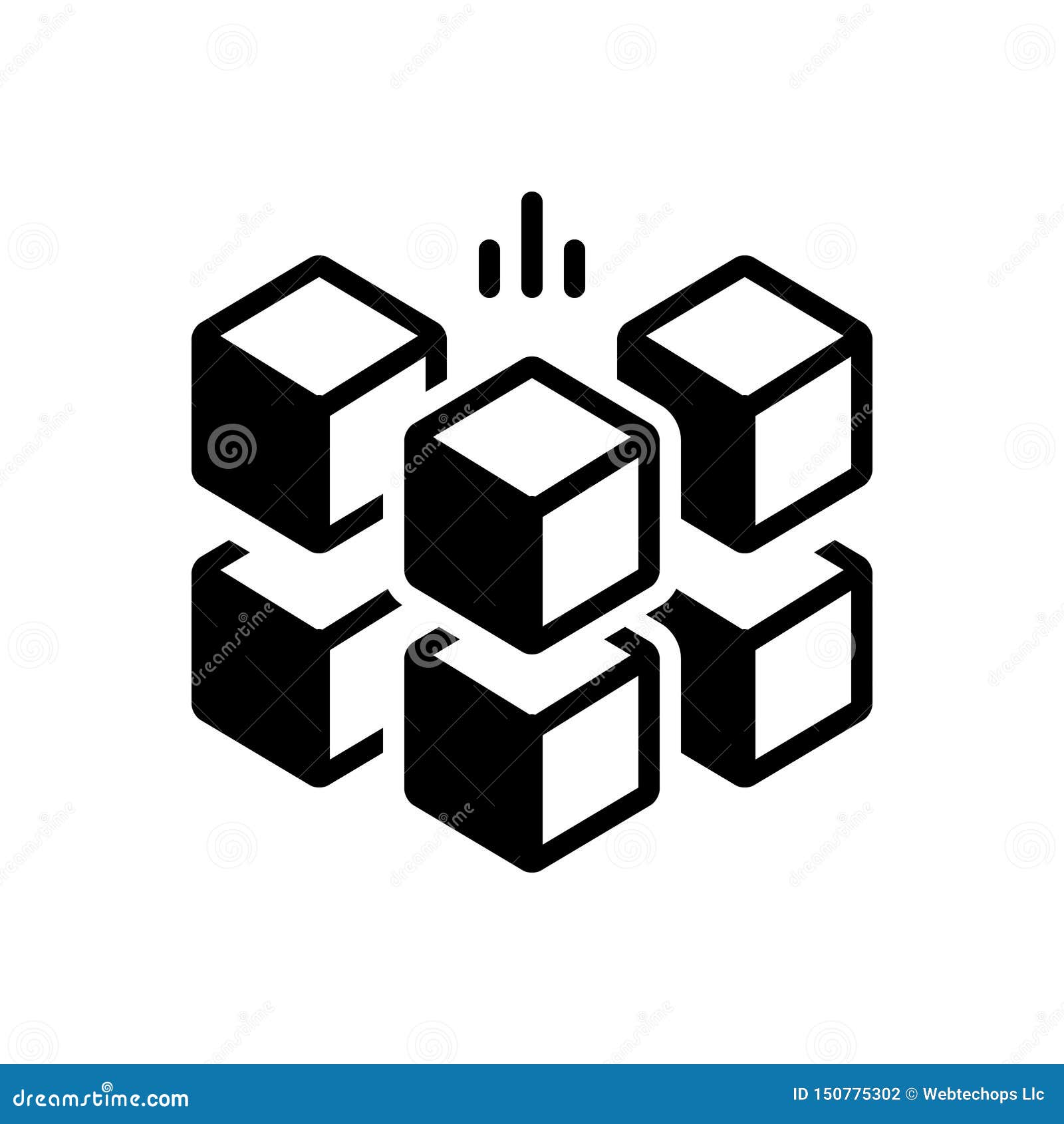 Black Solid Icon for Cubed, Shape and Square Stock Vector ...