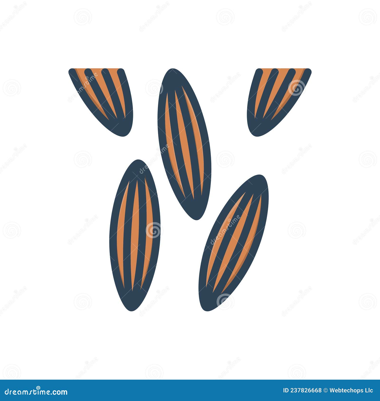 Color Illustration Icon for Cumin, Cumin Seed and Flavor Stock ...