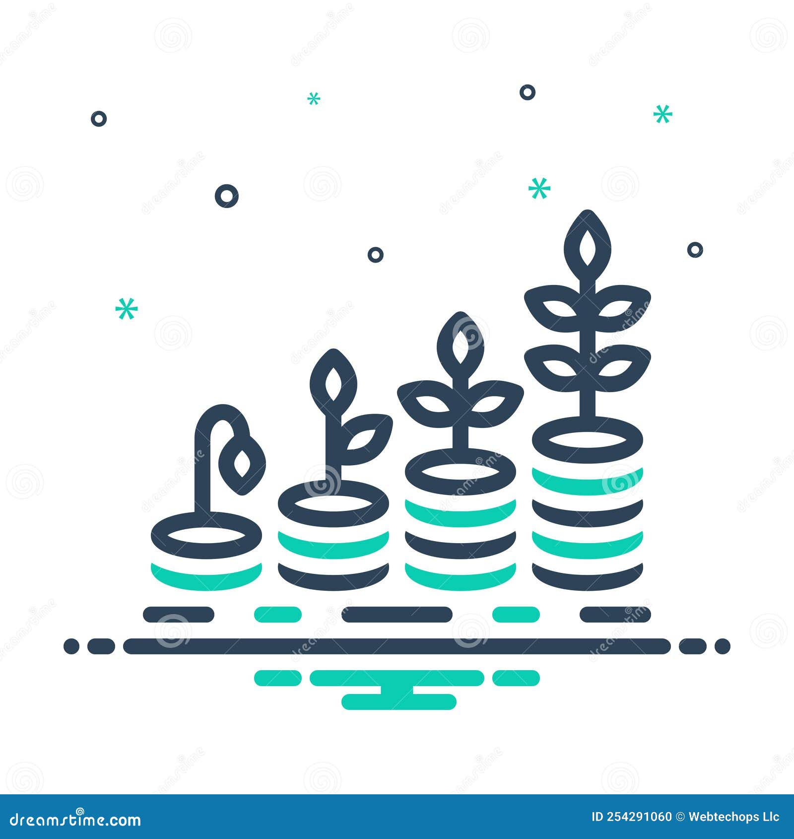 Mix Icon for Cumulative, Aggregate and Increasing Stock Vector ...