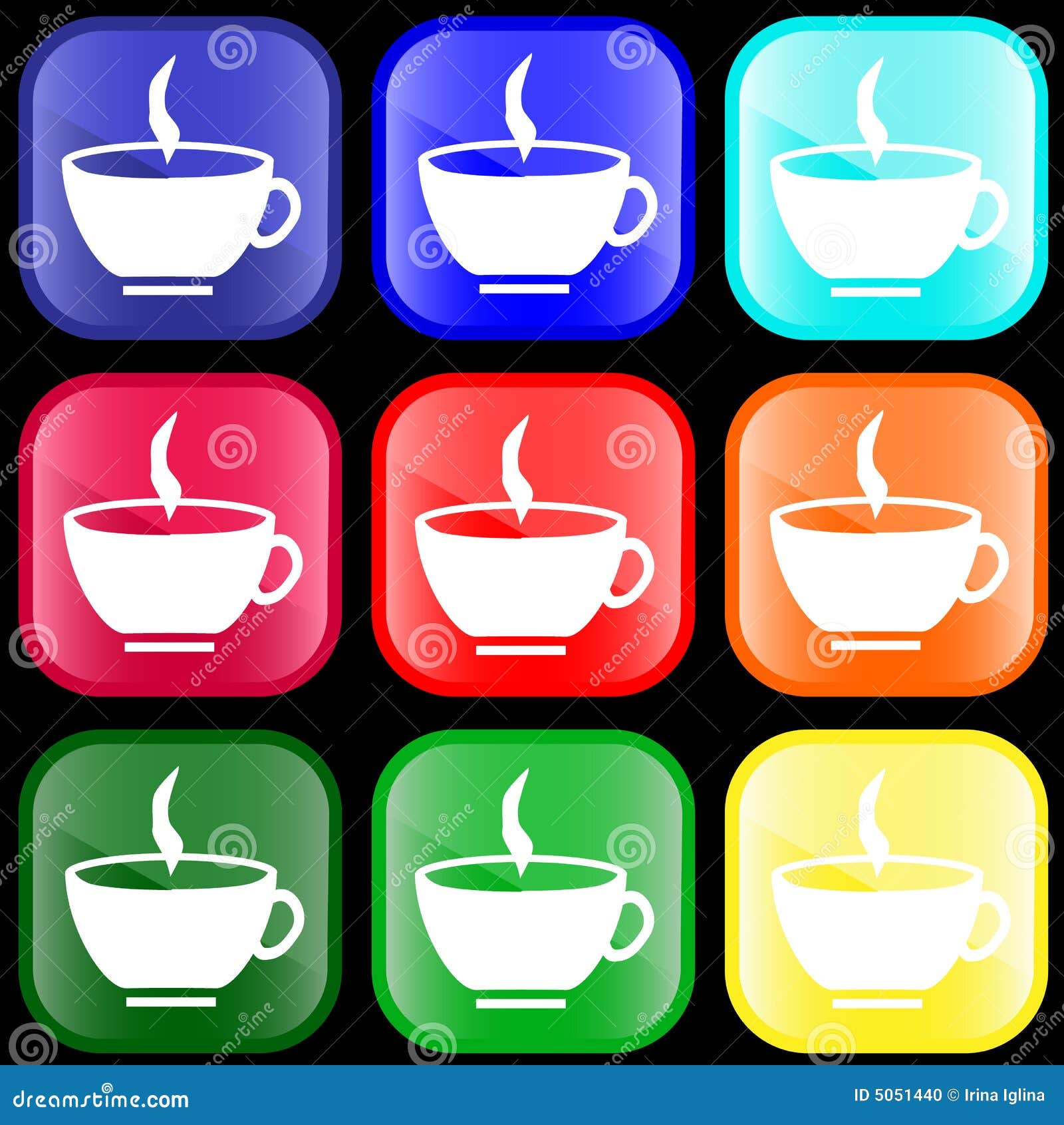 Icon of a cup on buttons stock vector. Illustration of computer - 5051440