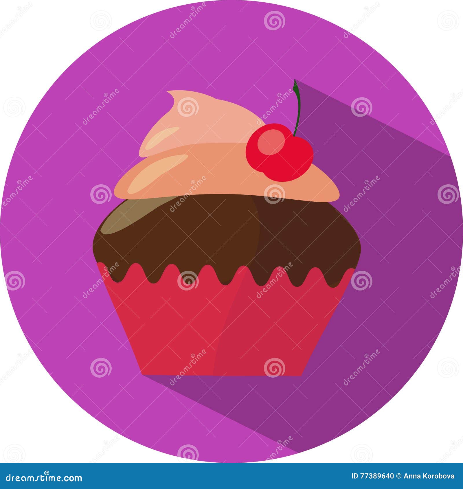 Icon of Cupcake stock illustration. Illustration of circle - 77389640