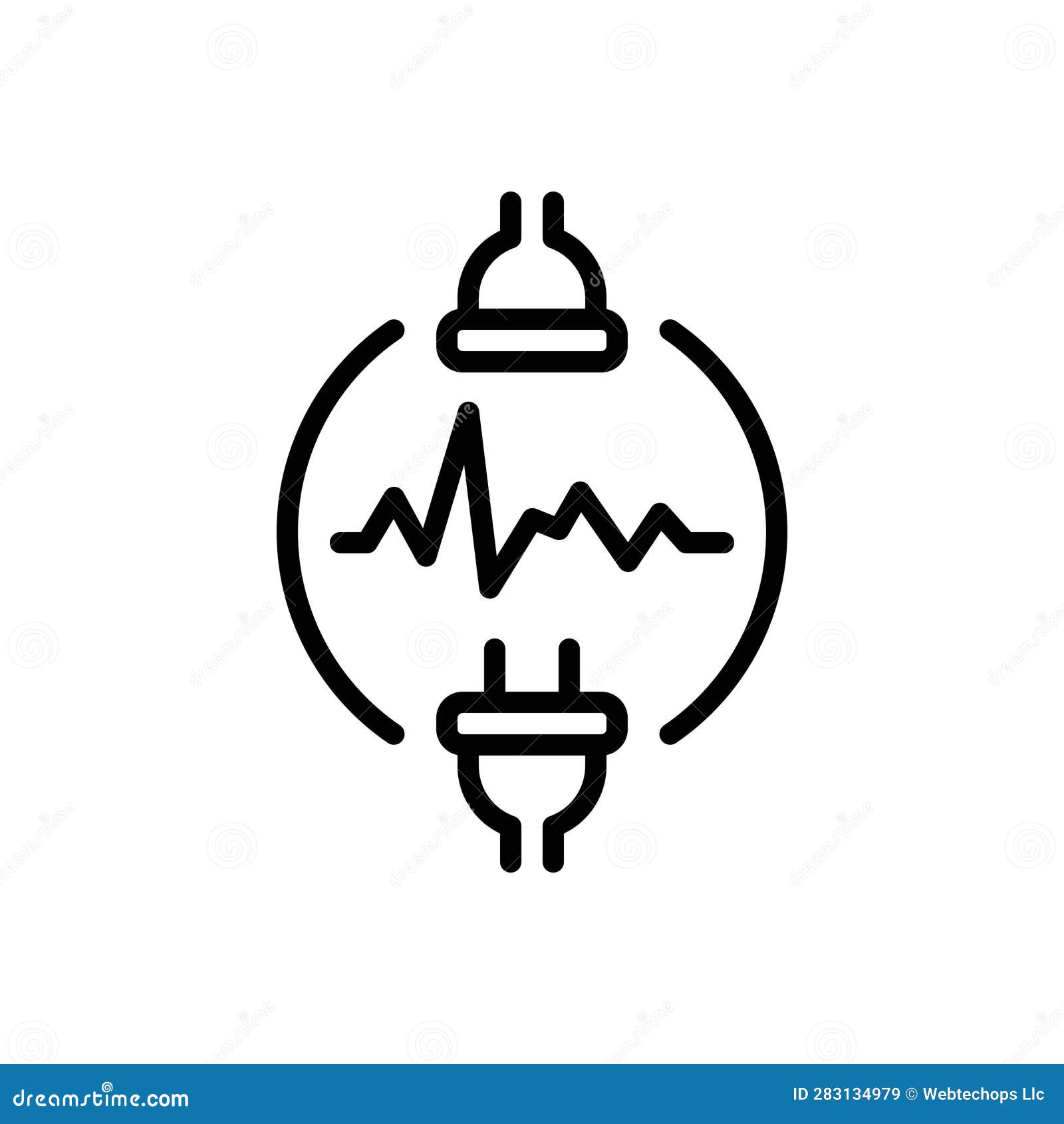 Black Line Icon for Current, Electric and Cable Stock Vector ...