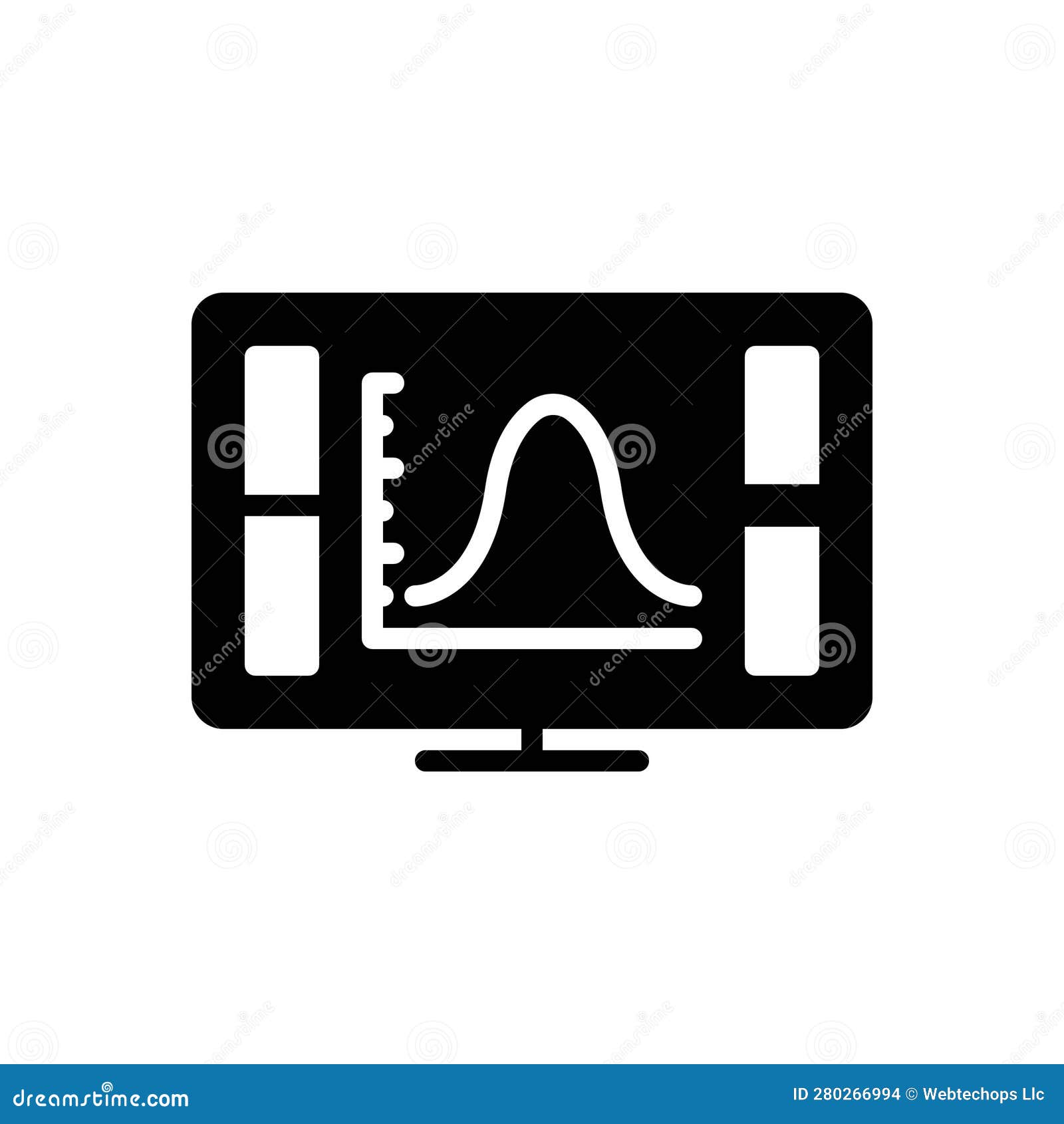Black Solid Icon for Curve, Graph and Market Stock Vector ...