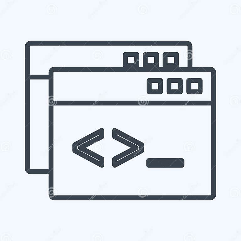 Icon Custom Coding. Suitable for Programming Symbol. Line Style. Simple ...