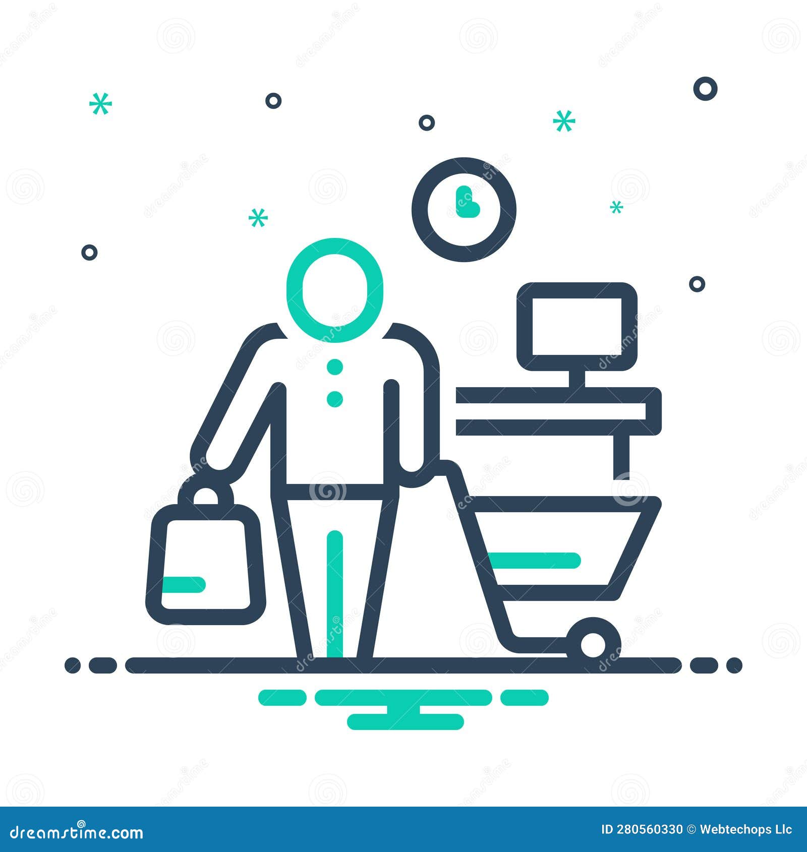 Mix Icon for Customer, Billing Counter and Clientele Stock Vector ...