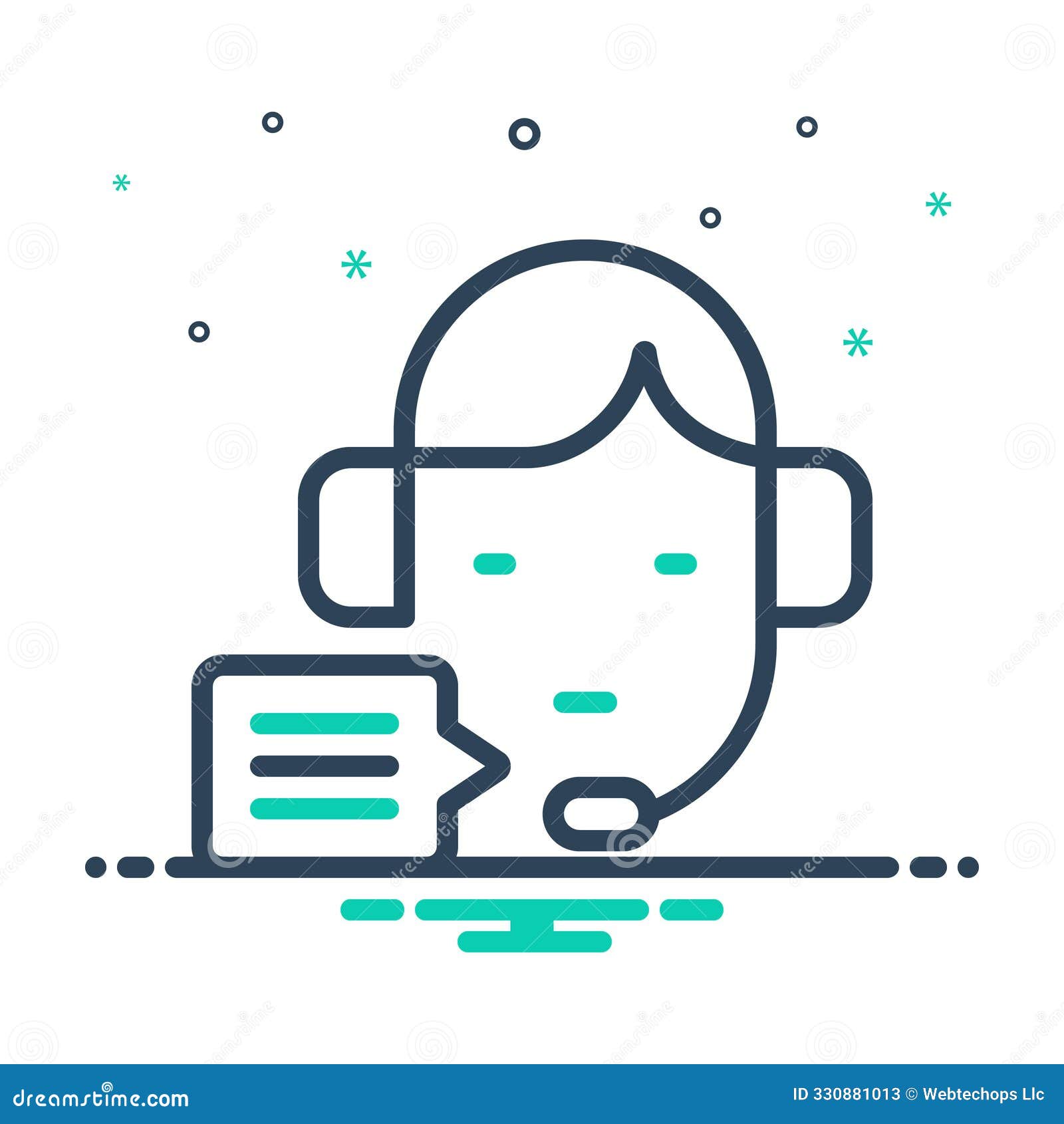 Mix Icon for Customer Service, Helpline and Center Stock Illustration ...