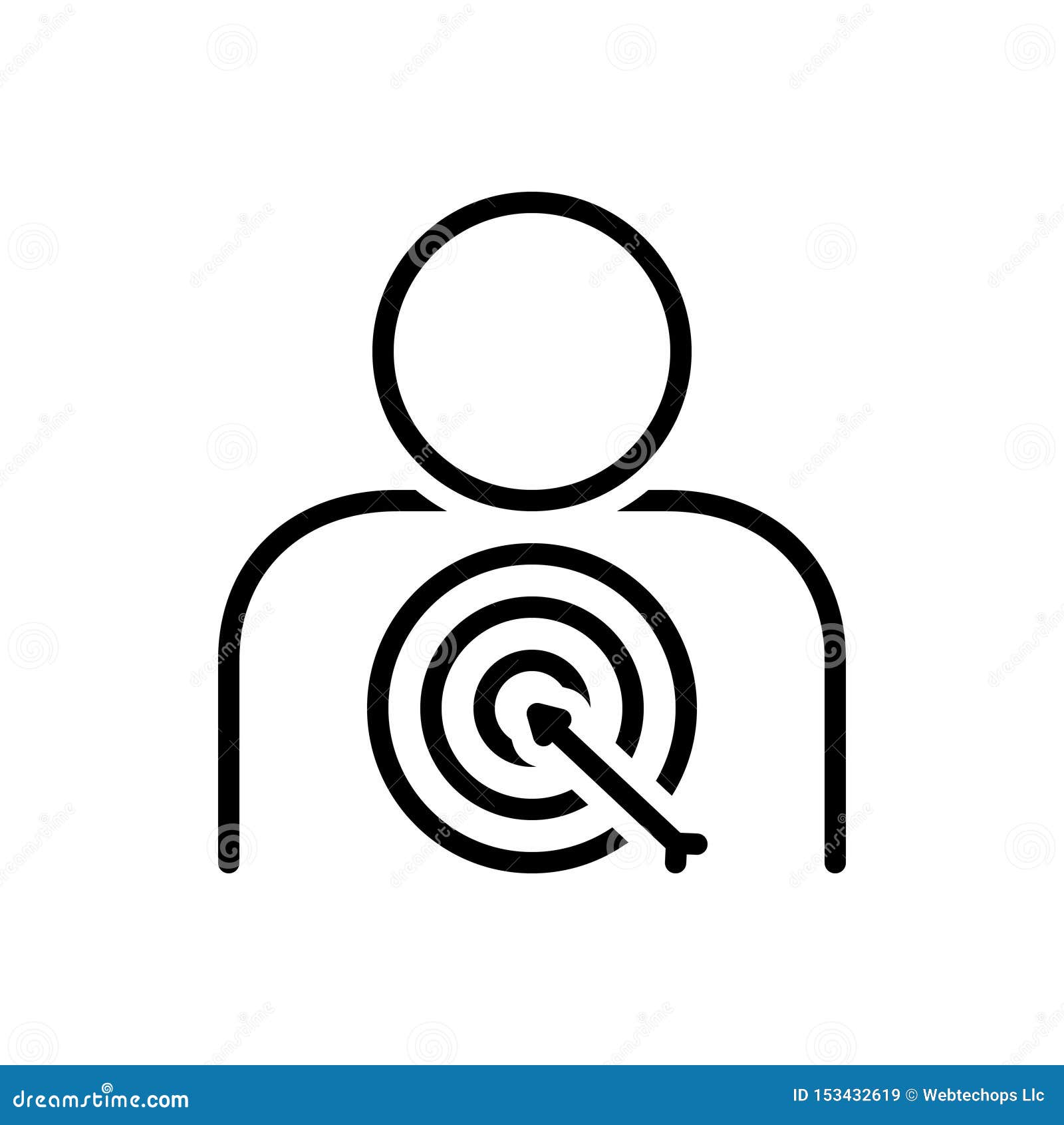 Black Line Icon for Customer Target, Client and Consumer Stock Vector ...
