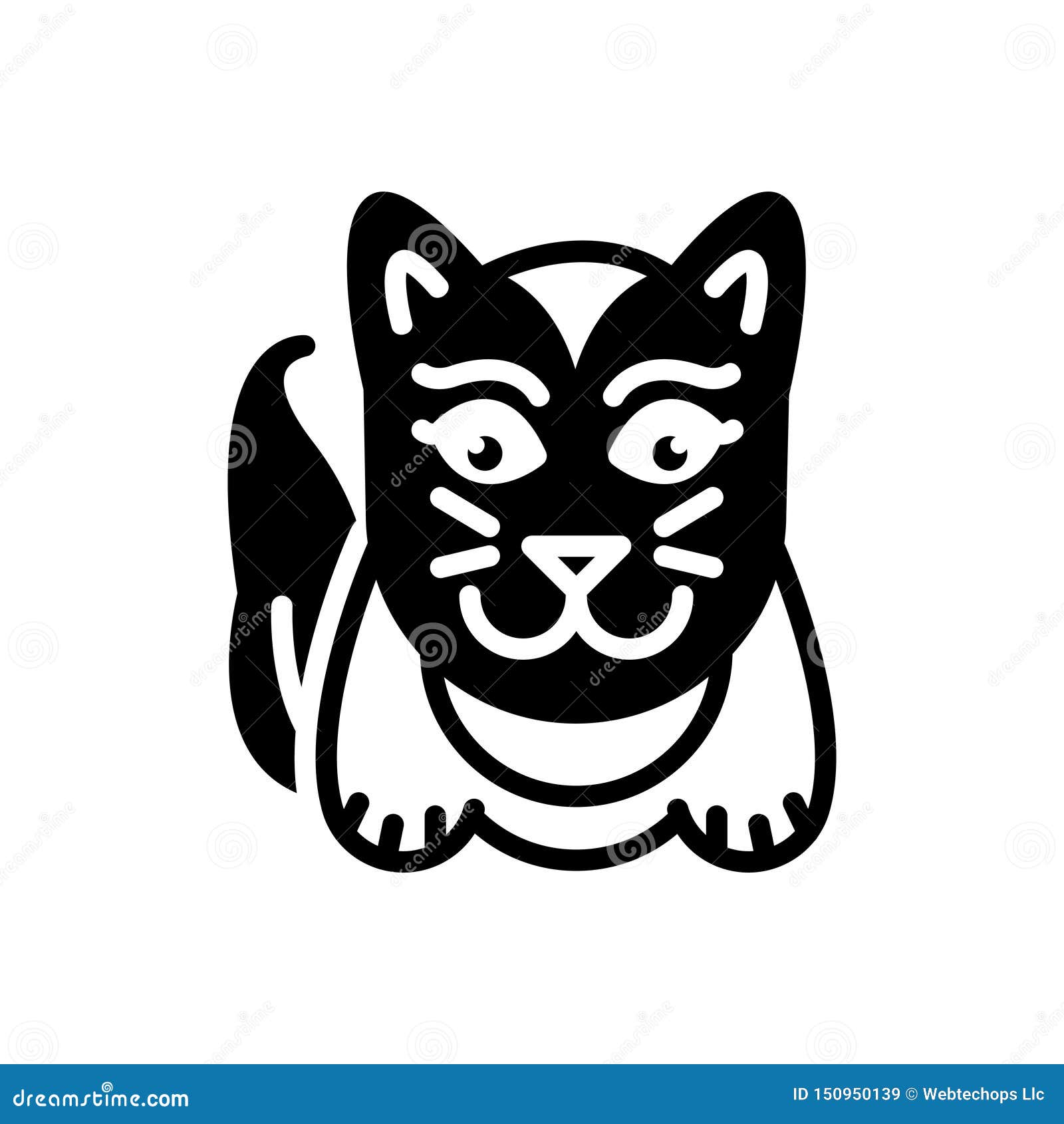 Black Solid Icon for Cute, Lovable and Sweet Stock Vector ...