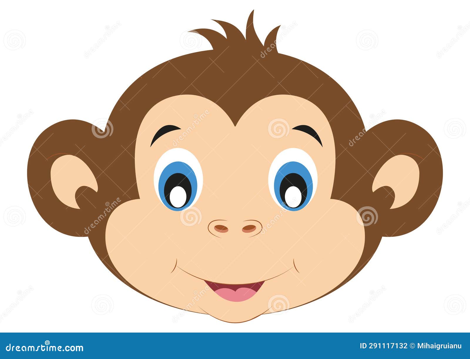 Icon of Cute Monkey Face. Animals Stock Illustration - Illustration of ...