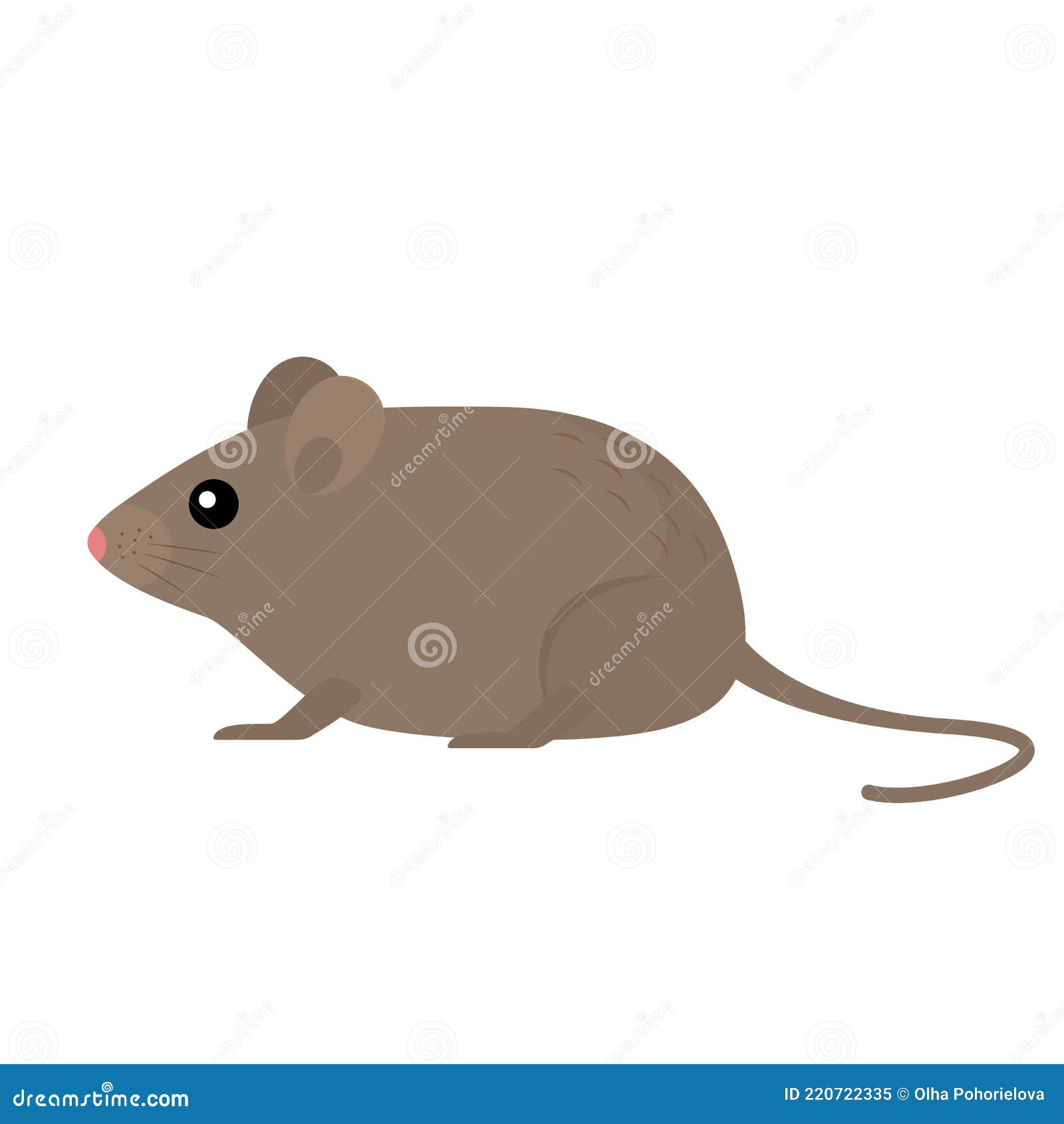 Icon Of A Cute Mouse With A Tail. Vector Illustration Isolated ...