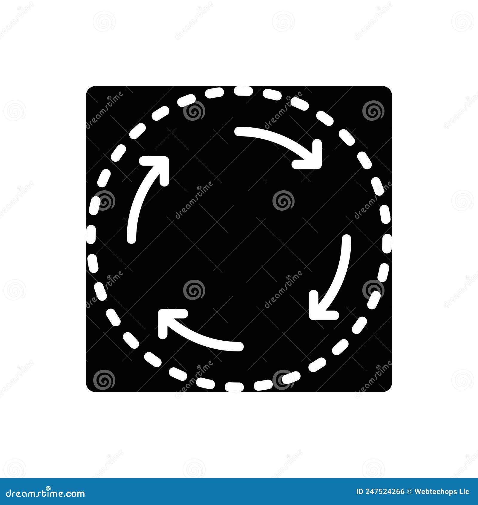 Black Solid Icon for Cycle, Reset and Loop Stock Vector - Illustration ...