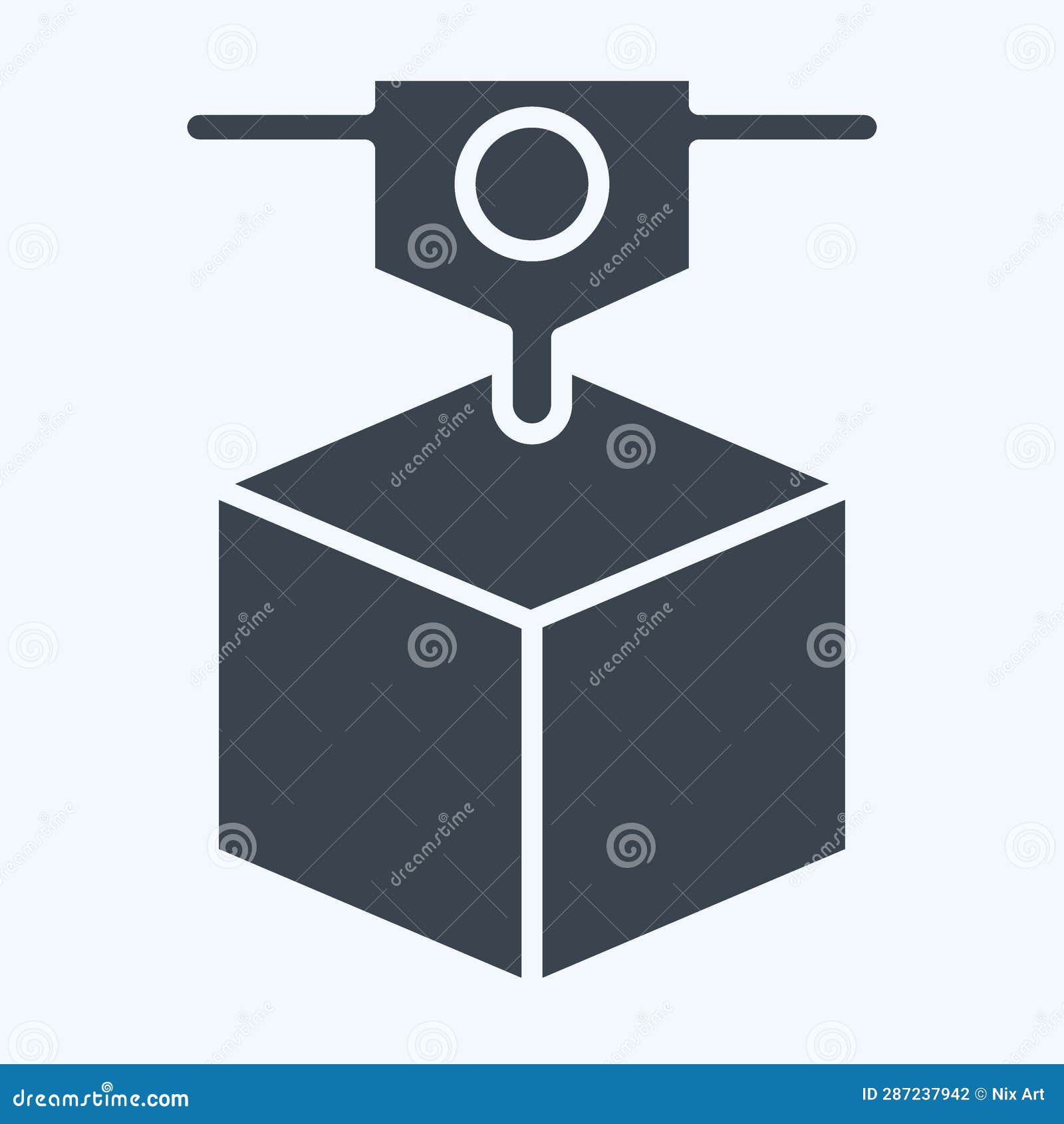 Icon 3D Printing. Related To 3D Visualization Symbol. Glyph Style ...