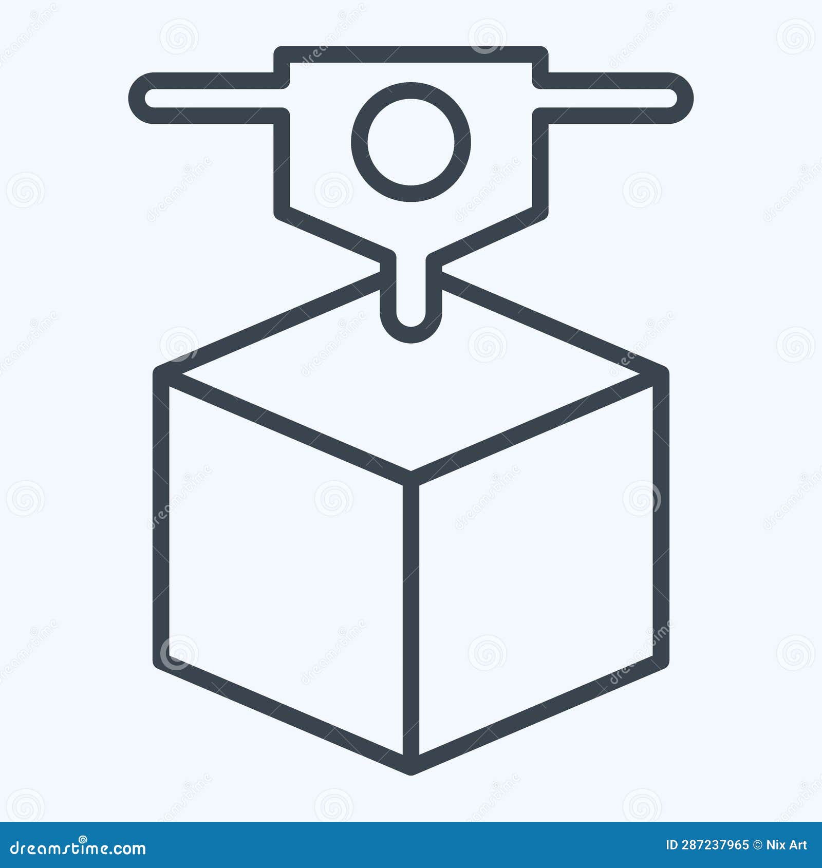 Icon 3D Printing. Related To 3D Visualization Symbol. Line Style ...