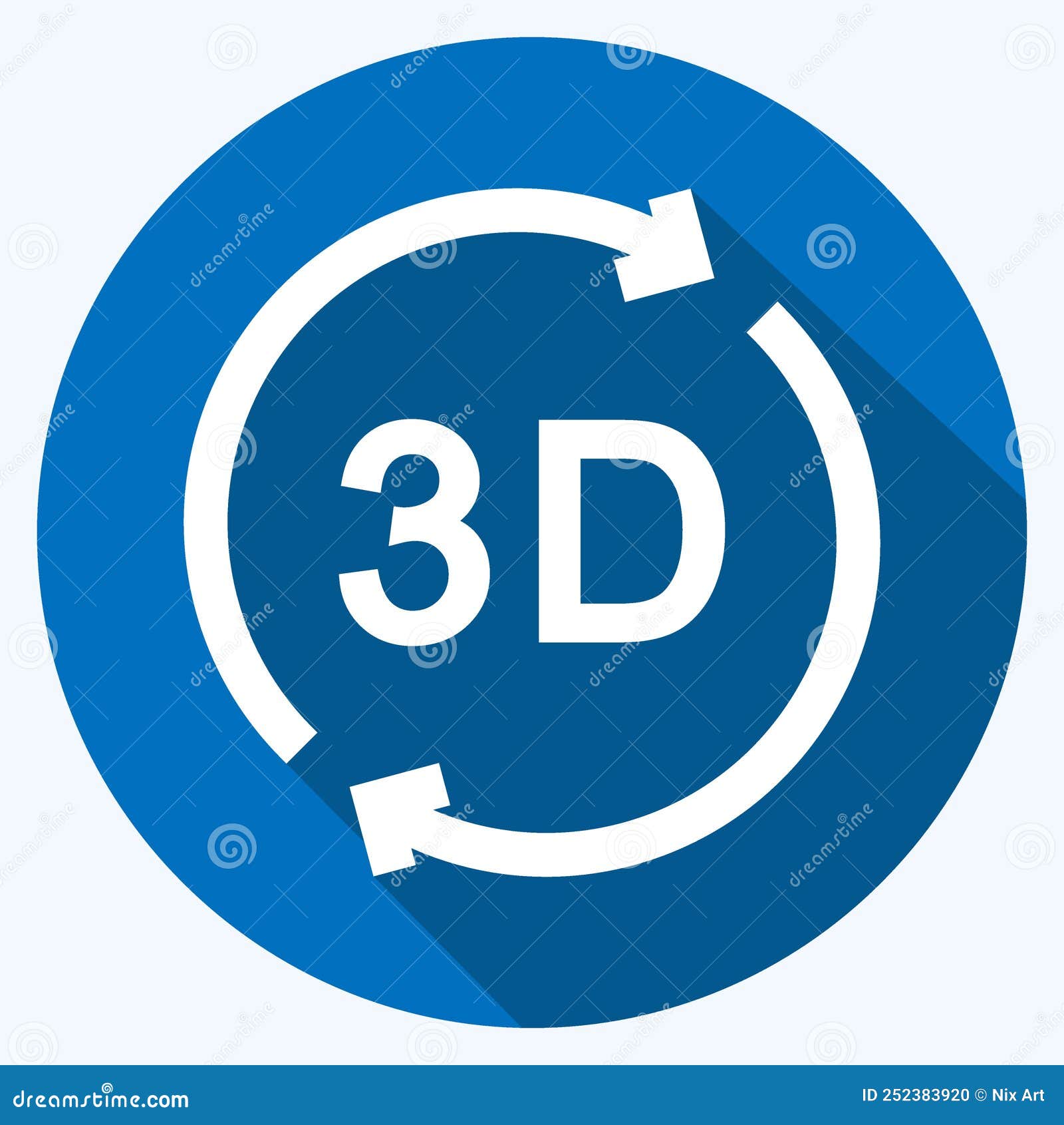 Icon 3D Rotation. Suitable for Infographics Symbol. Long Shadow Style ...