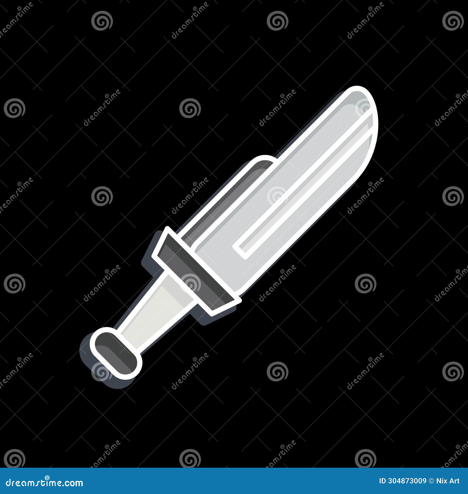Icon Dagger. Related To Weapons Symbol. Glossy Style. Simple Design ...
