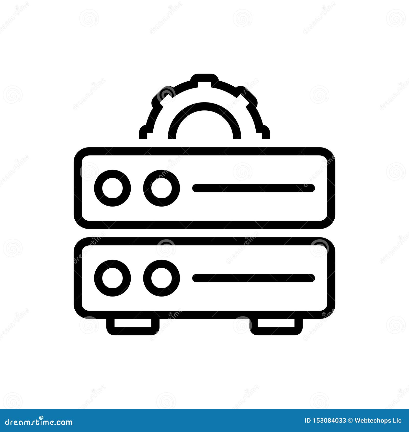 Black Line Icon for Data Management, Storage and File Stock Vector ...