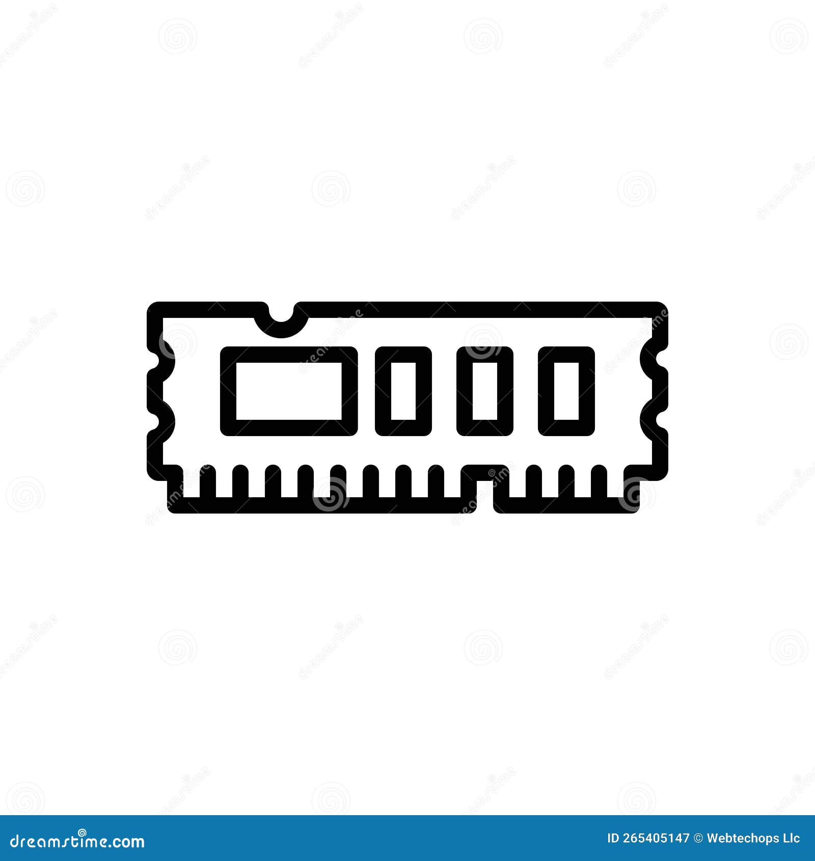 Black Line Icon for Ddr, Data and Card Stock Vector - Illustration of ...