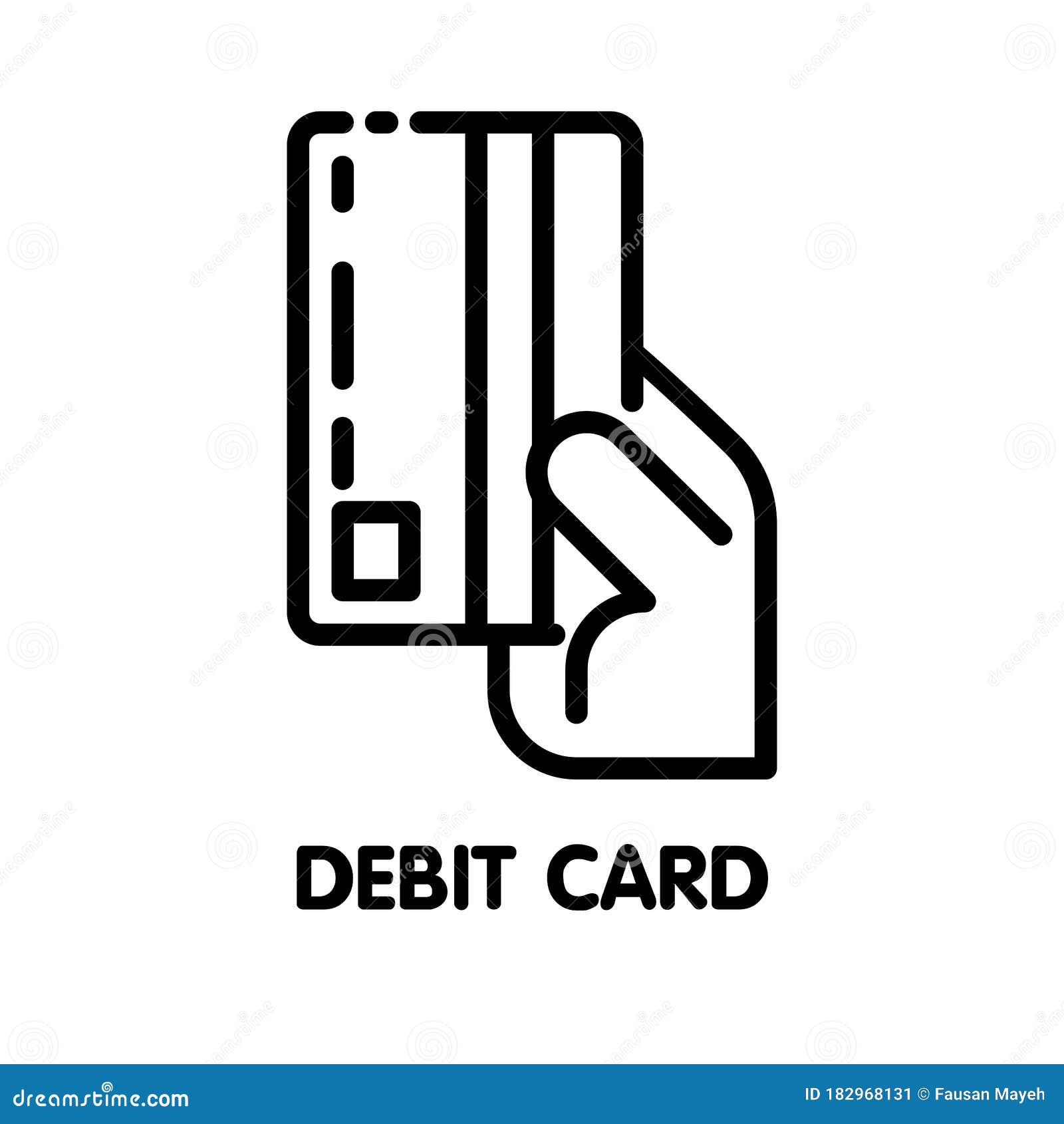 Icon Debit Card Outline Style Icon Design Illustration on White ...