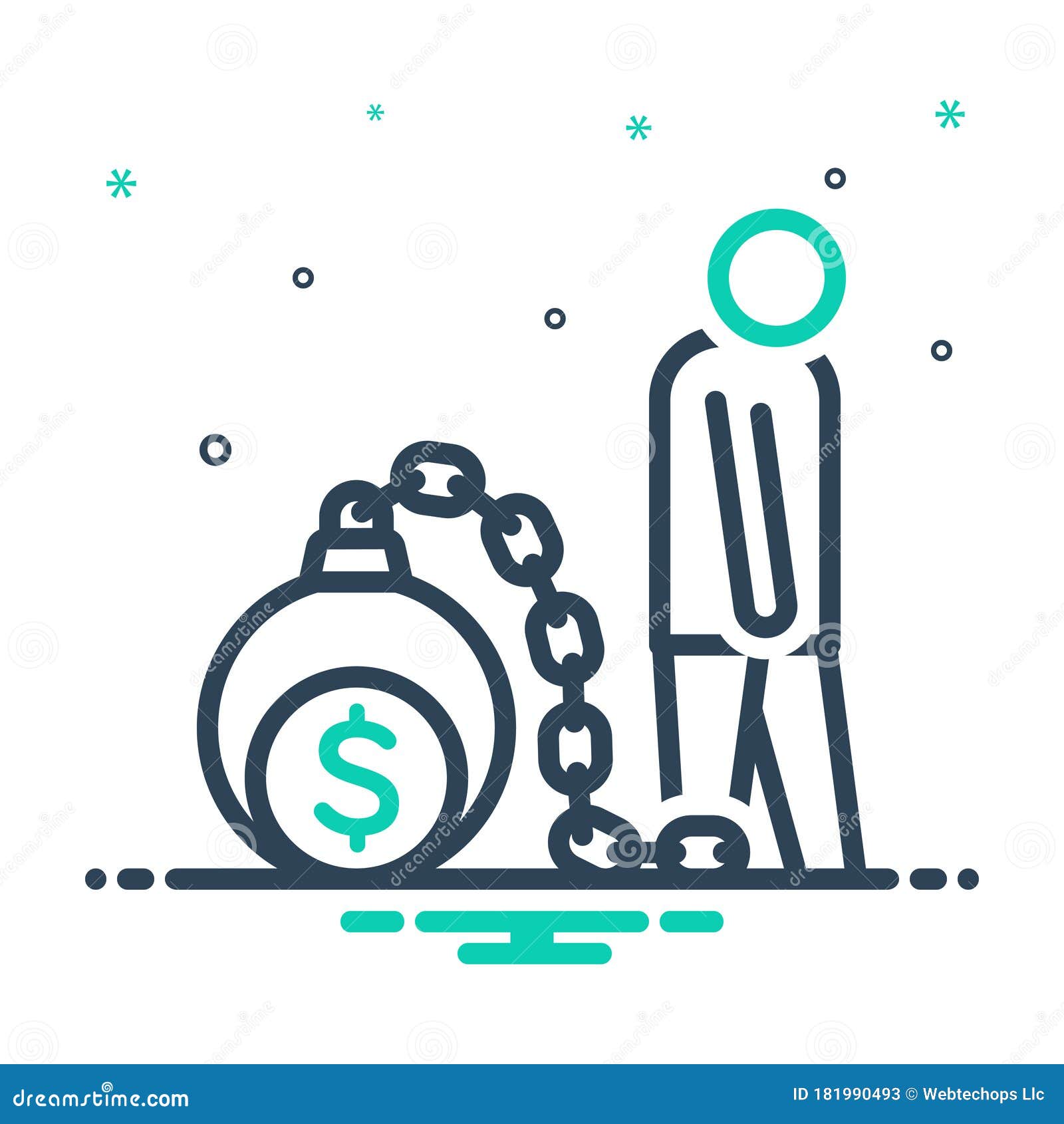 Mix Icon for Debt, Financial and Loan Stock Vector - Illustration of ...