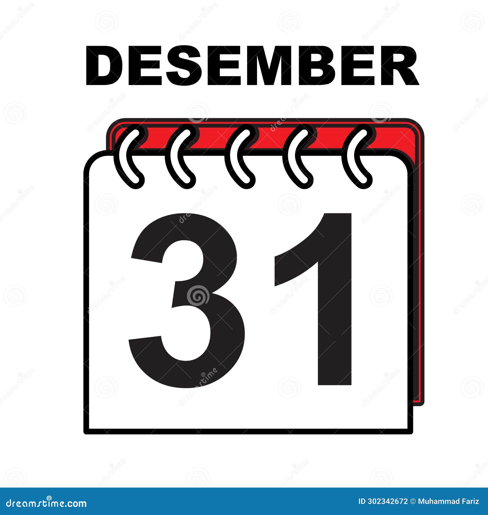 Icon for December 31st. Isolated White Background Stock Vector ...