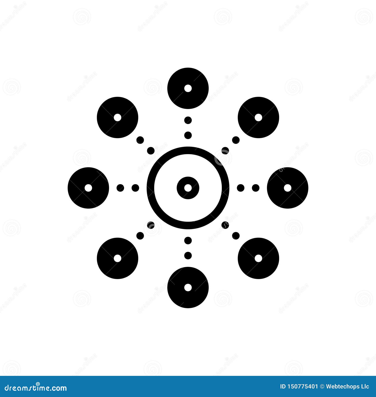 Black Solid Icon for Decentralization, Server and Network Stock Vector ...
