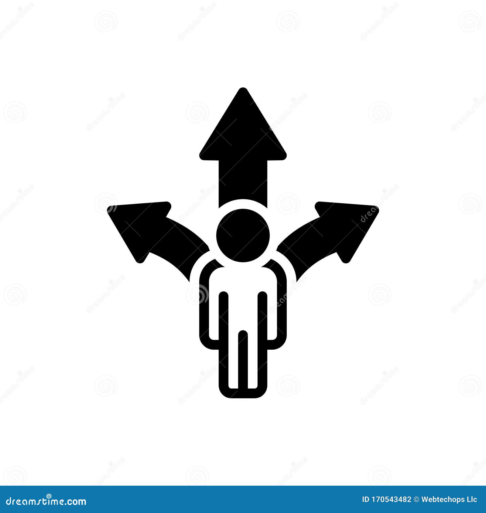 Black Solid Icon for Decide, Direction and Side Stock Vector ...