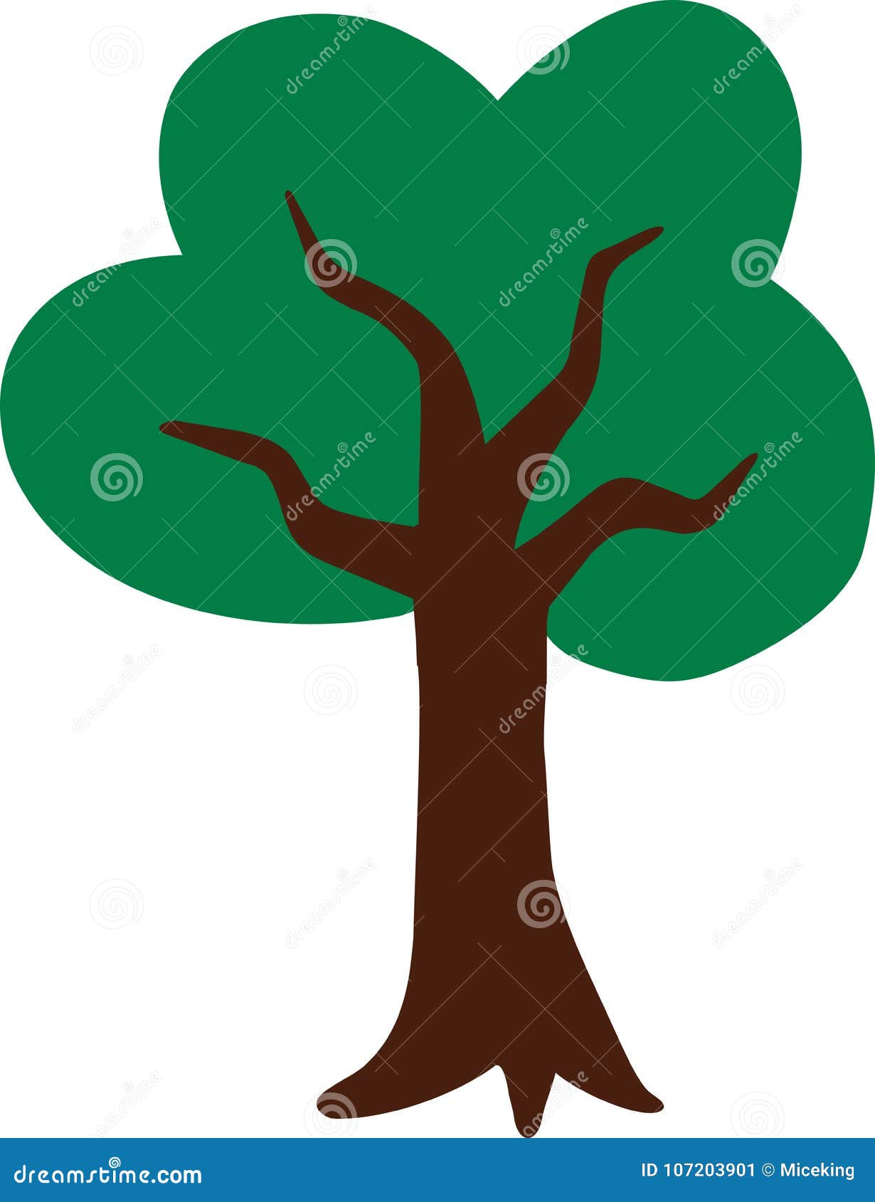 Icon of a deciduous tree stock vector. Illustration of branch - 107203901