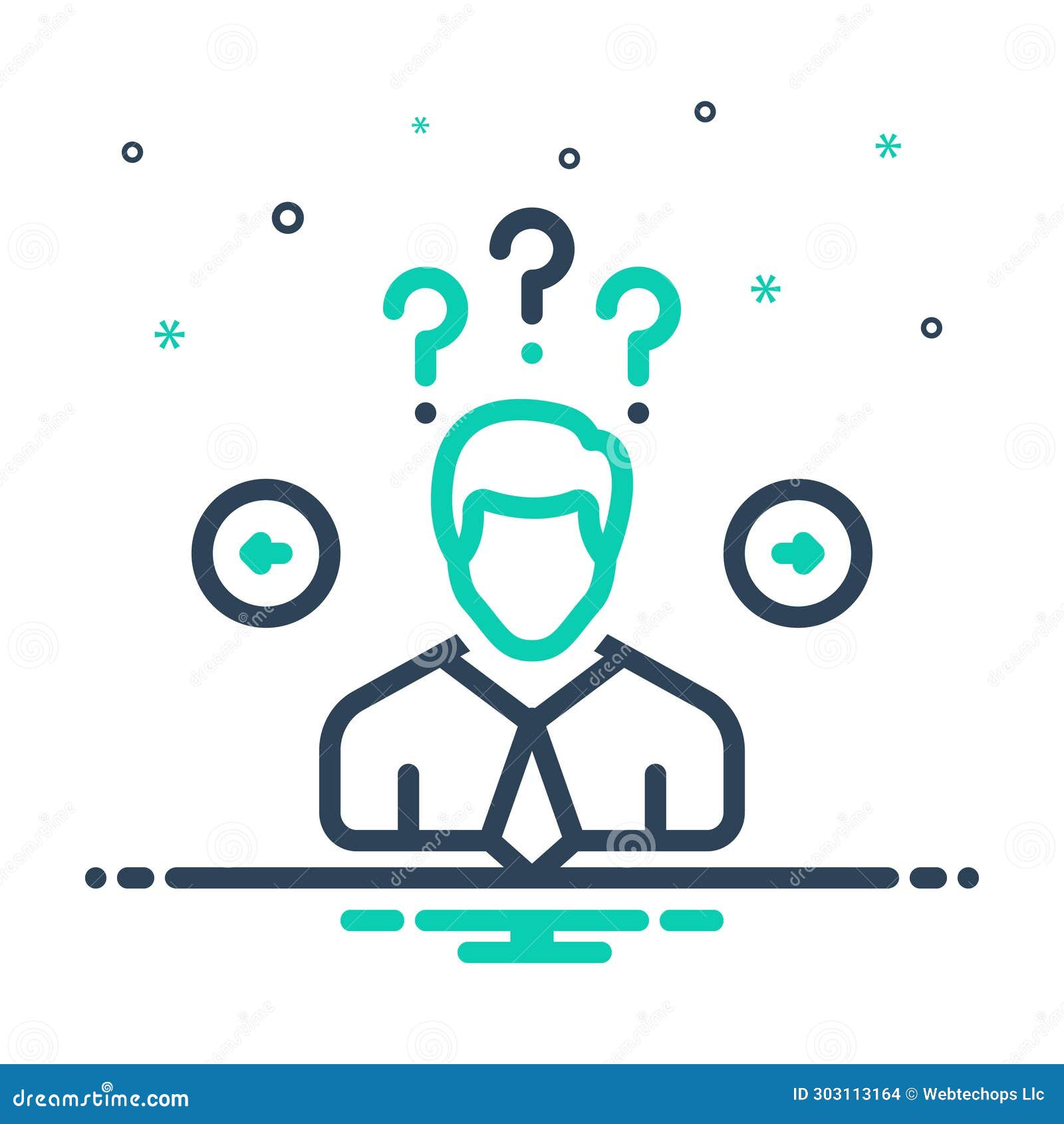 Mix Icon for Decision Making, Question and Confused Stock Vector ...