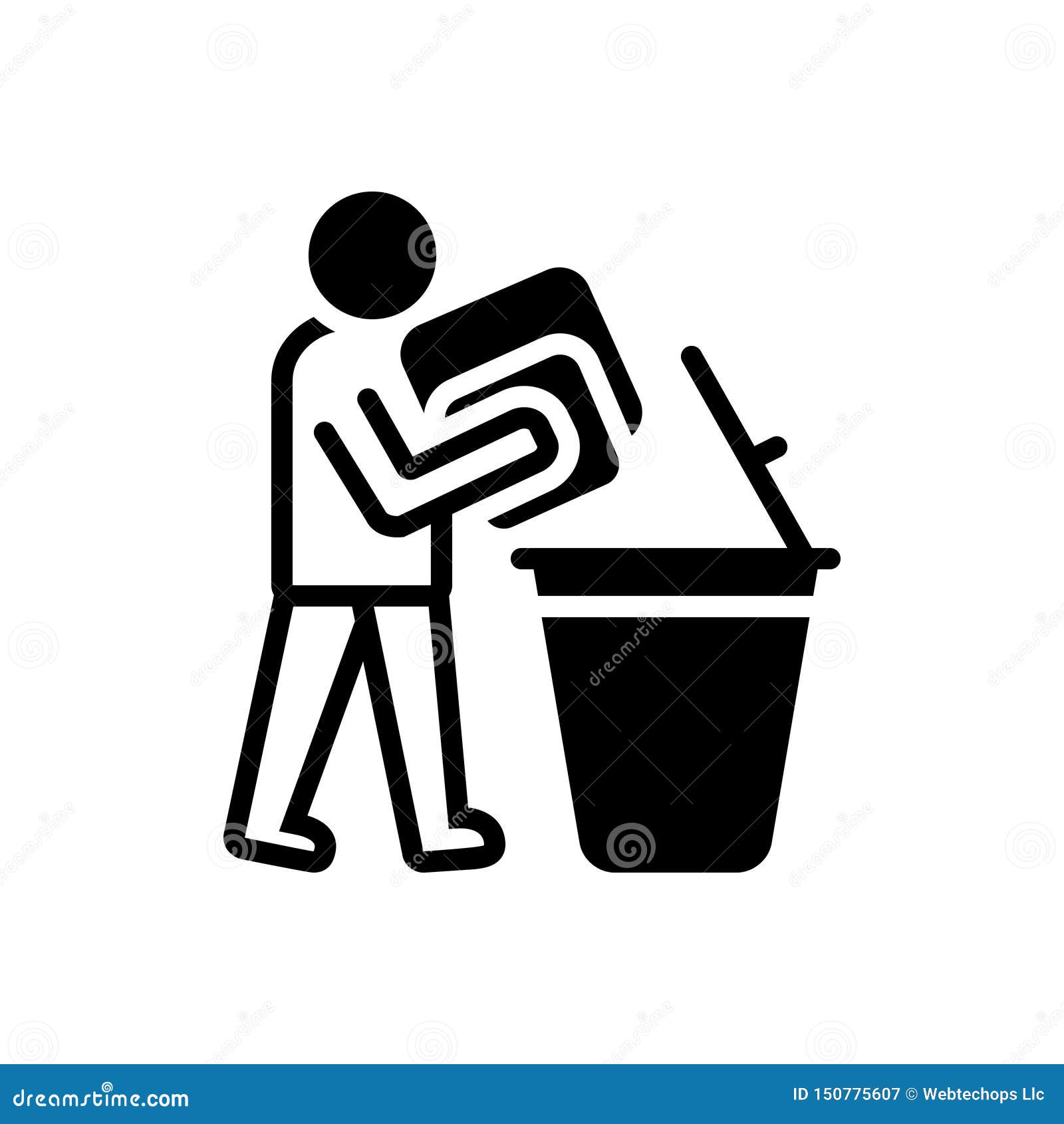 Black Solid Icon for Declutter, People and Throw Stock Vector ...