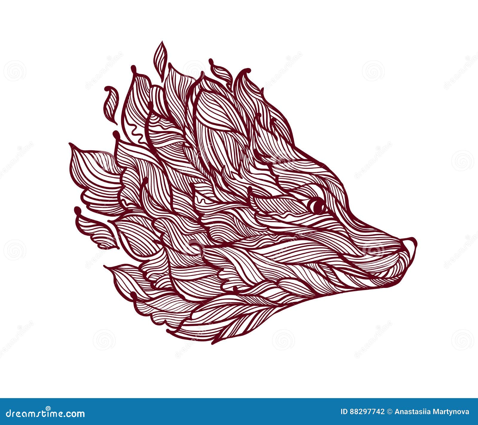 Icon of Decorative Fox Head Stock Vector - Illustration of vector ...
