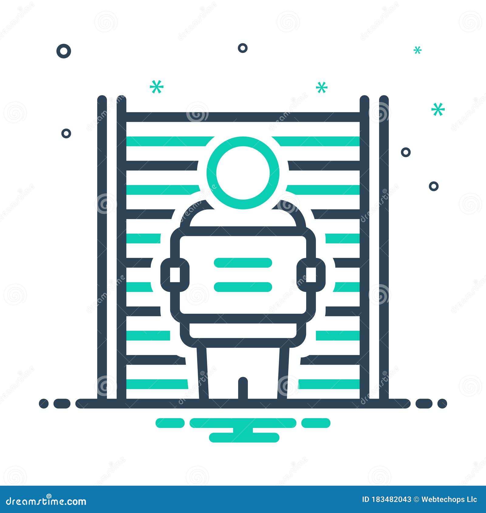 Mix Icon for Defendant, Respondent and Jail Stock Vector - Illustration ...
