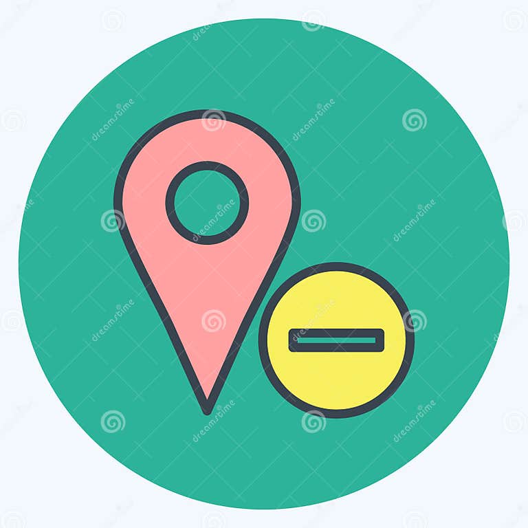 Icon Delete Location. Suitable for User Interface Symbol. Color Mate Style. Simple Design ...