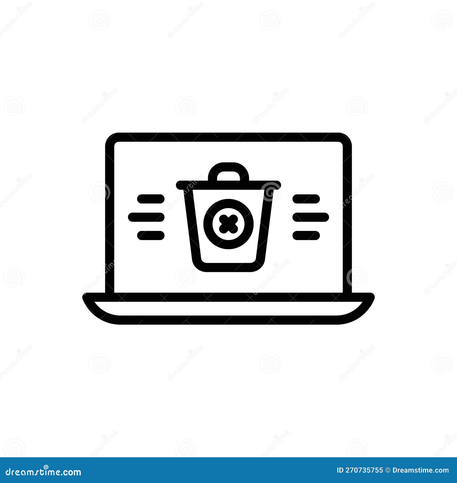 Black Line Icon for Delete, Remove and Document Stock Vector ...