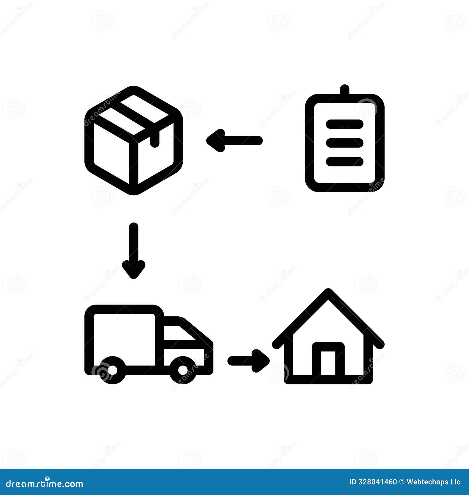 Black Line Icon for Delivery Process, Delivery and Courier Stock Vector ...