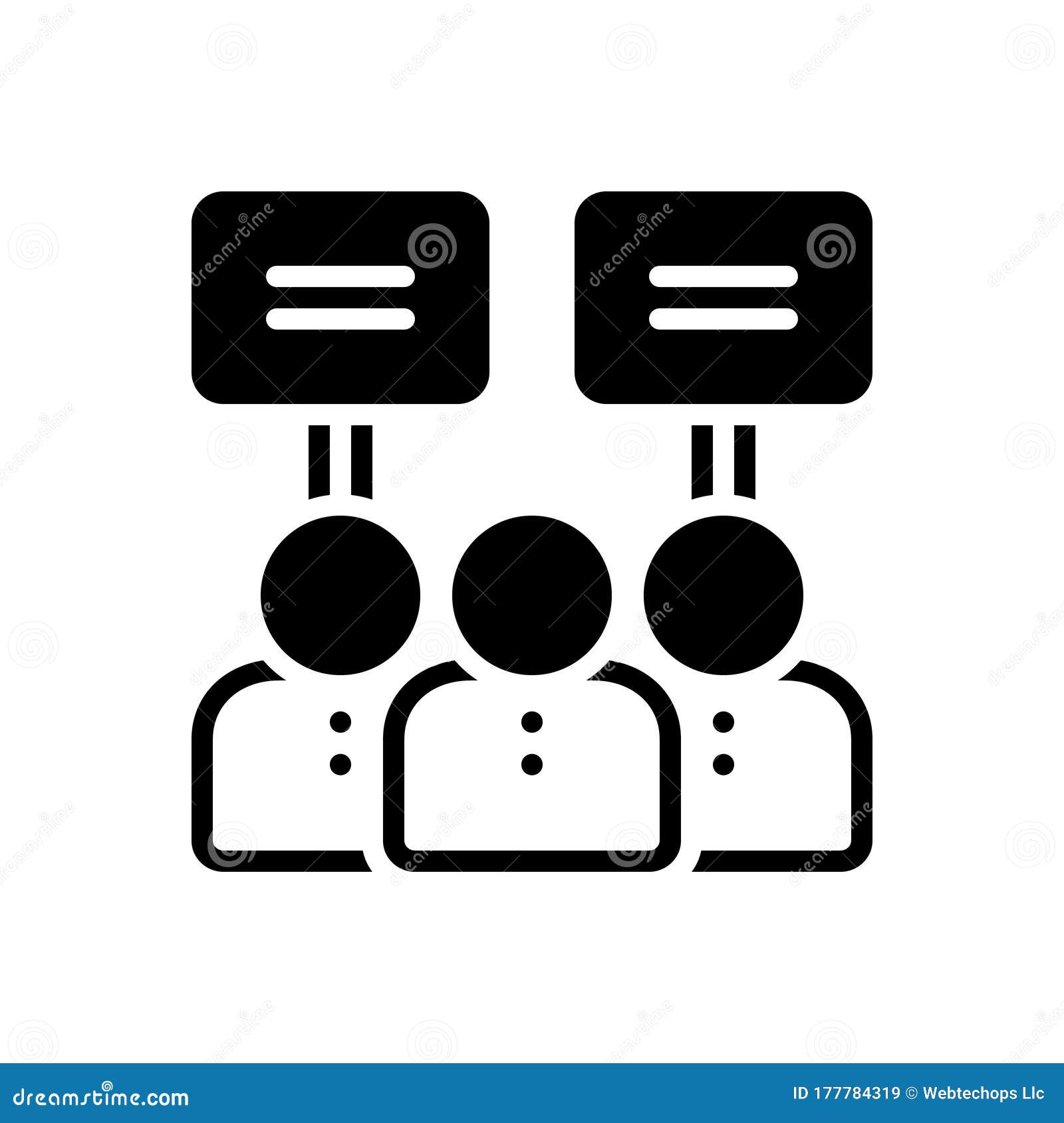 Black Solid Icon for Demonstration, Horde and Confraternity Stock ...