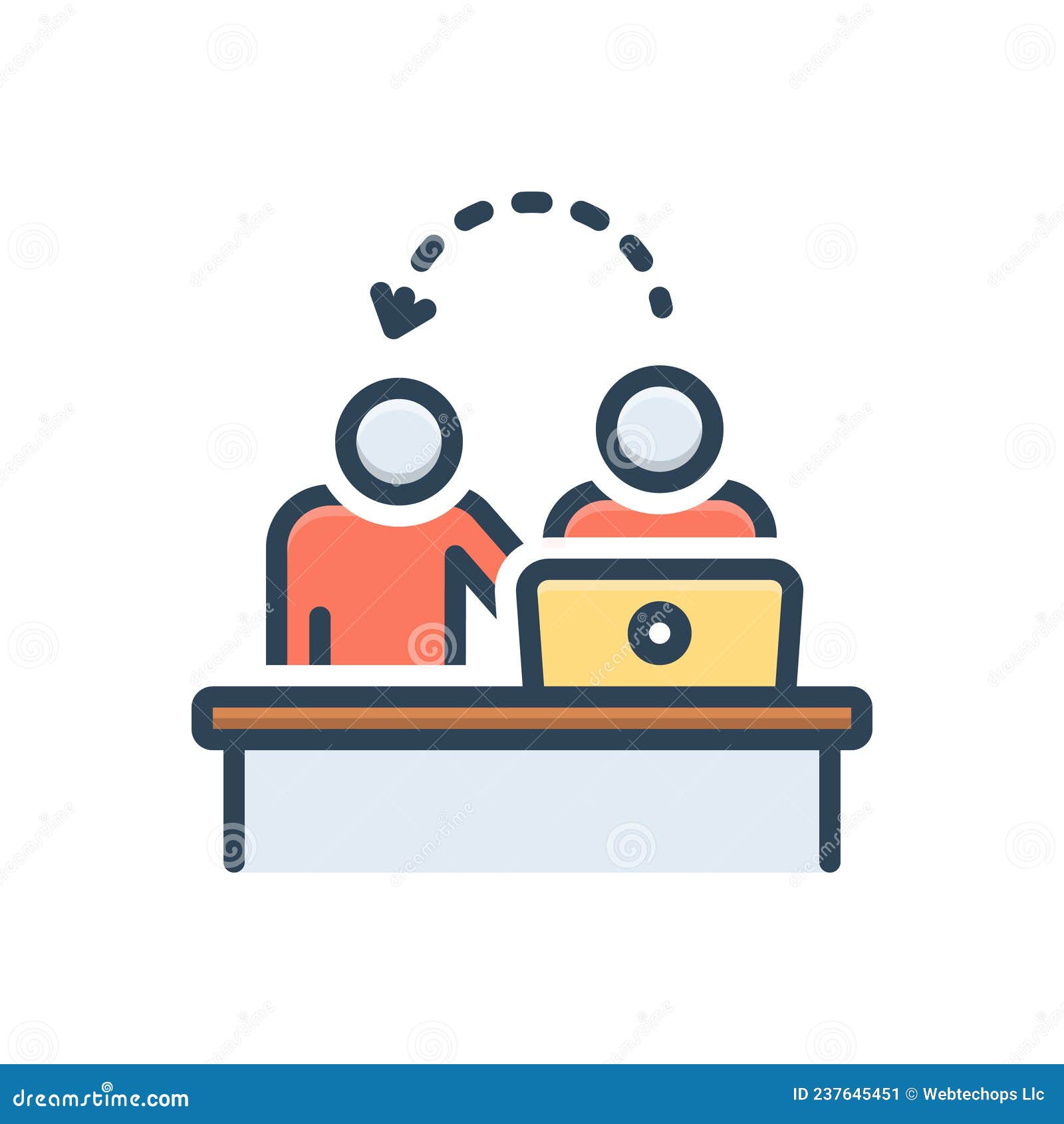 Color Illustration Icon for Depend, Rely on and Be Dependent on Stock ...