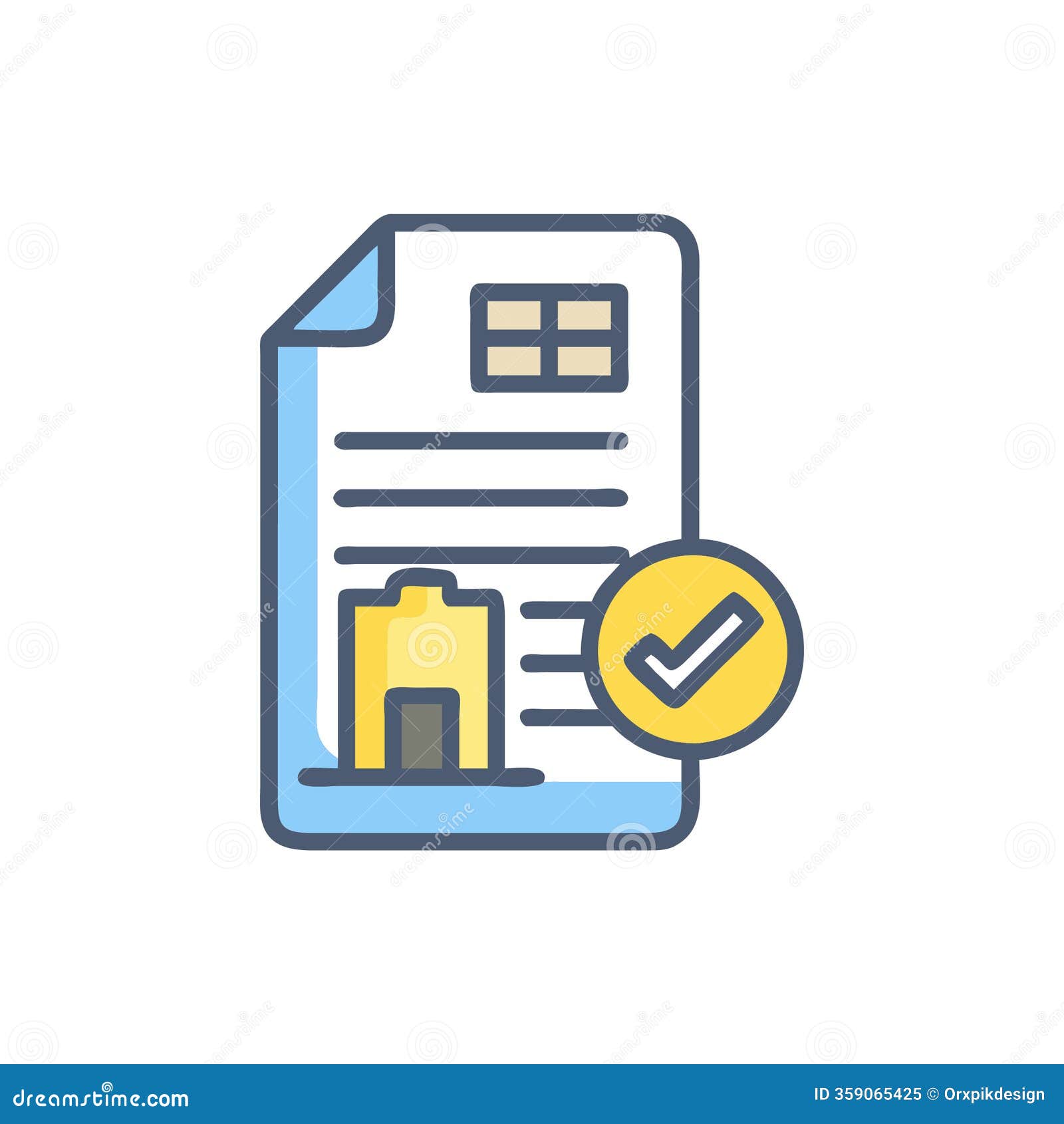 Building Permit Icon, House Project Linear Design Cartoon Vector ...