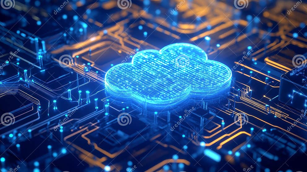 An Icon Depicting a Hosting Network with a Two-tone Cloud and Linked ...