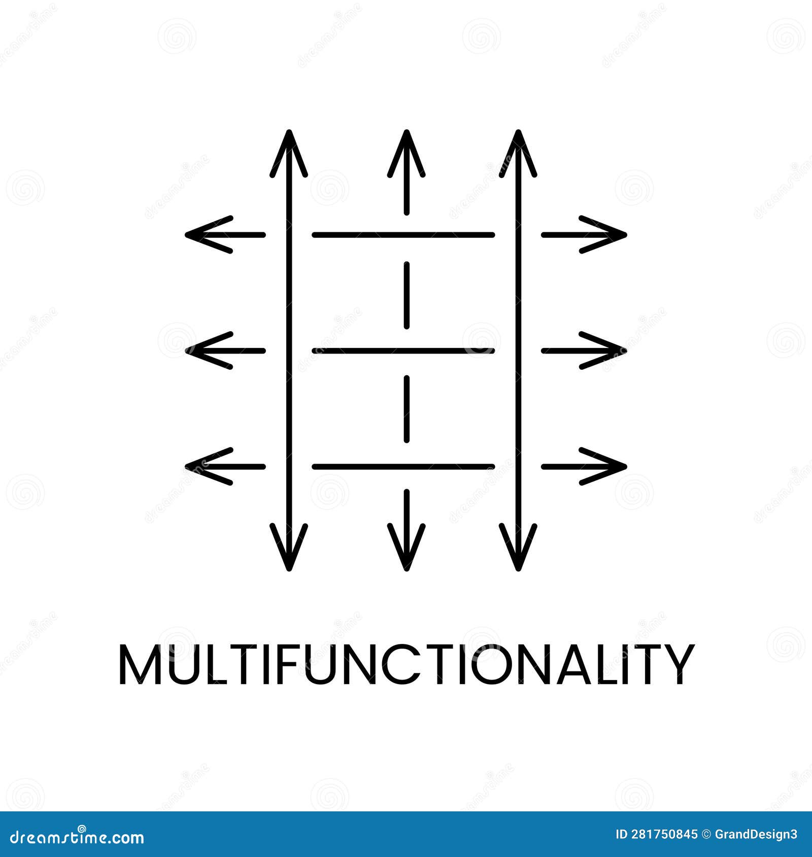 Icon Depicting Multifunctionality in Vector Line Style Stock Vector ...