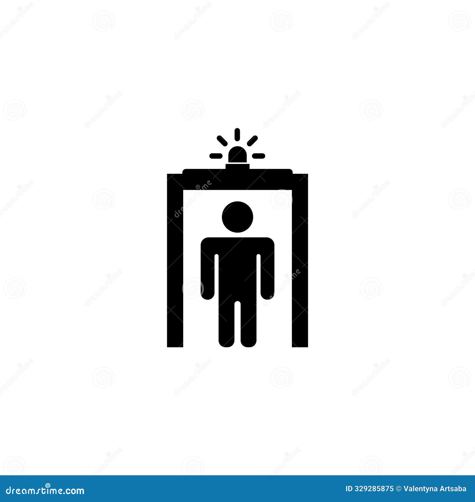 Icon Depicting a Security Checkpoint with a Person and Metal Detector ...