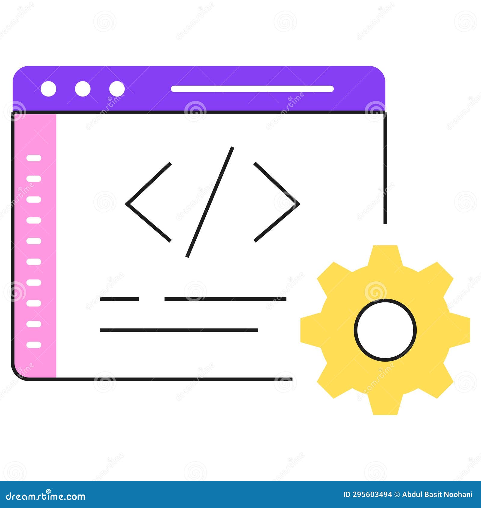 Webpage Html Code Outline Icon Cartoon Vector 133330345