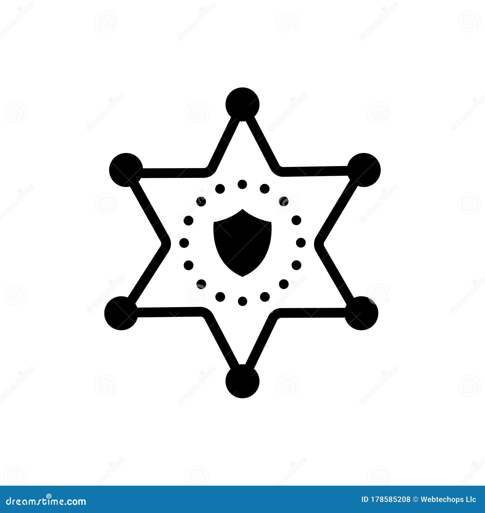 Black Solid Icon for Deputy, Sheriff and Badge Stock Vector - Illustration of silhouette, shape ...