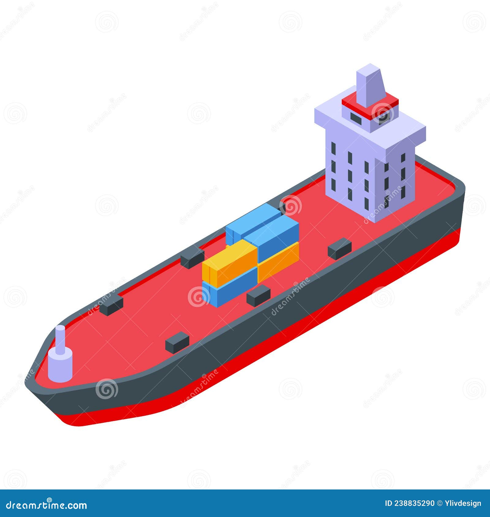 Icon Des Frachtschiffes. Containerschiff Vektor Abbildung ...