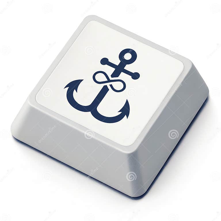 Icon Design of a Computer Keycap Featuring an Anchor Symbol. Generative ...