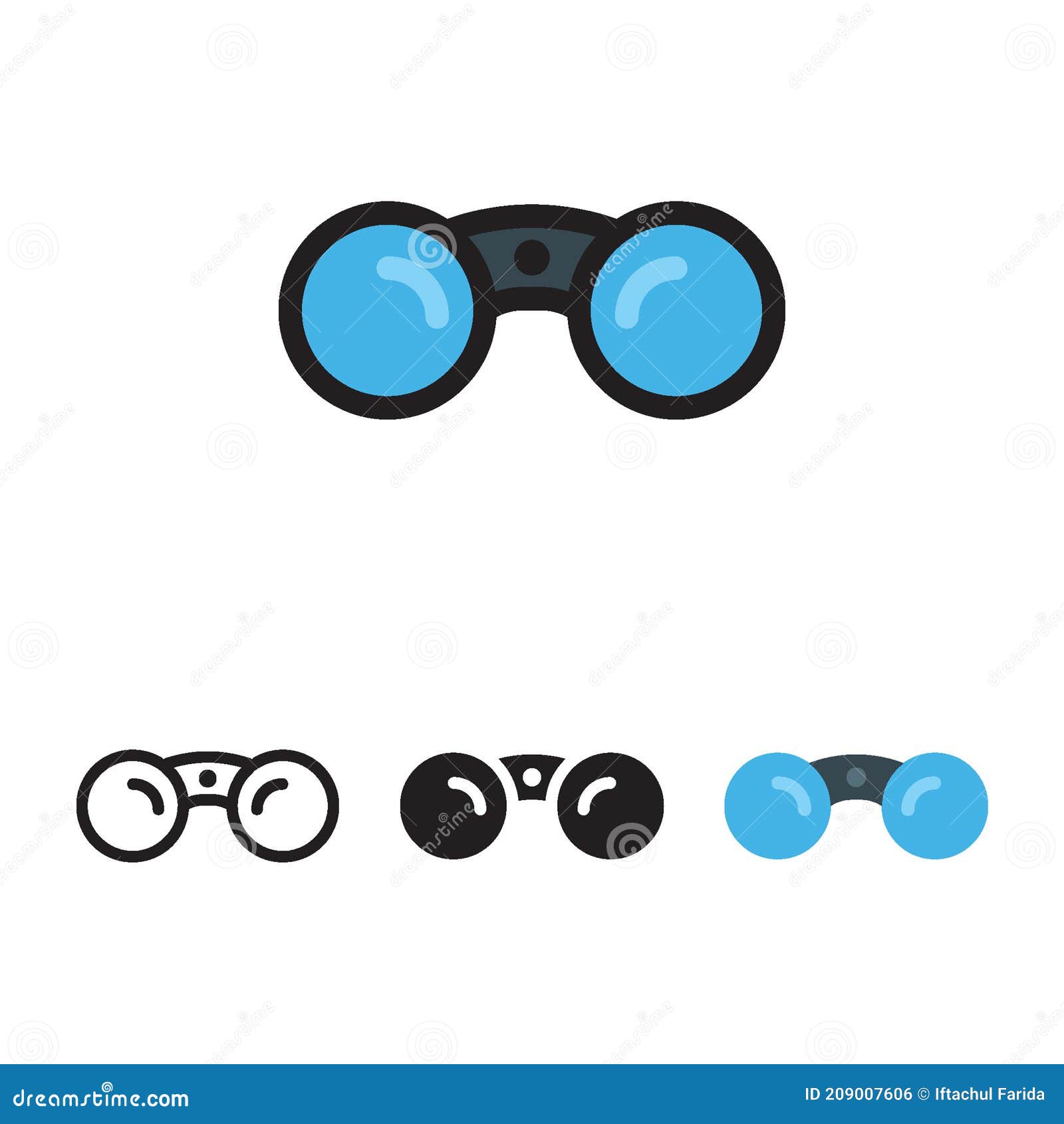 Icon Design Graphic Template 4 Style - Binoculars Symbol Stock Vector ...