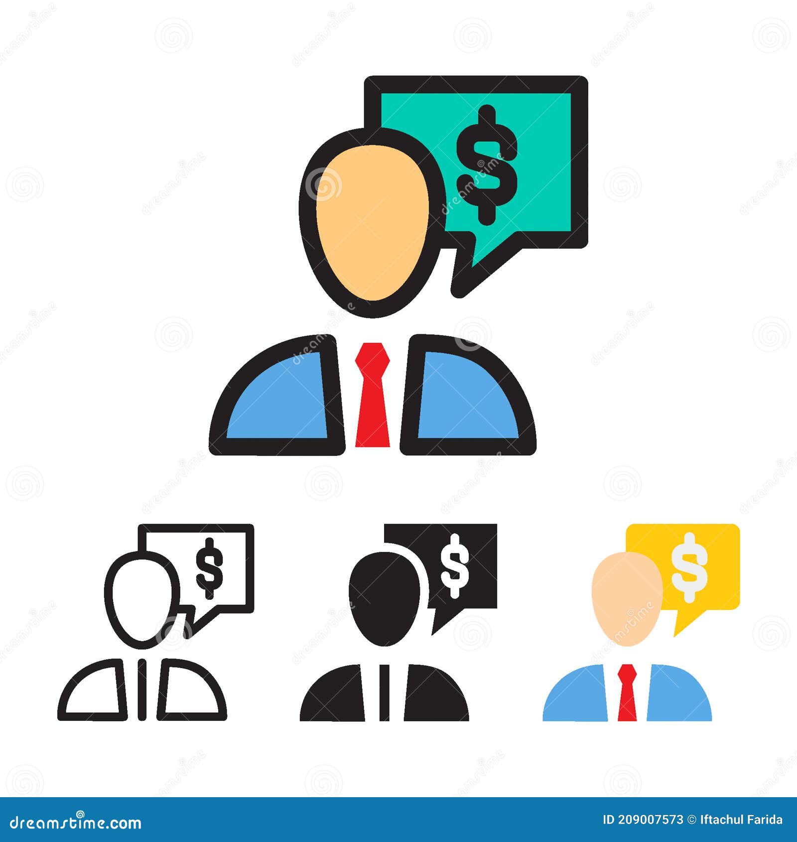 Icon Design Graphic Template 4 Style - Business Talk Symbol Stock ...