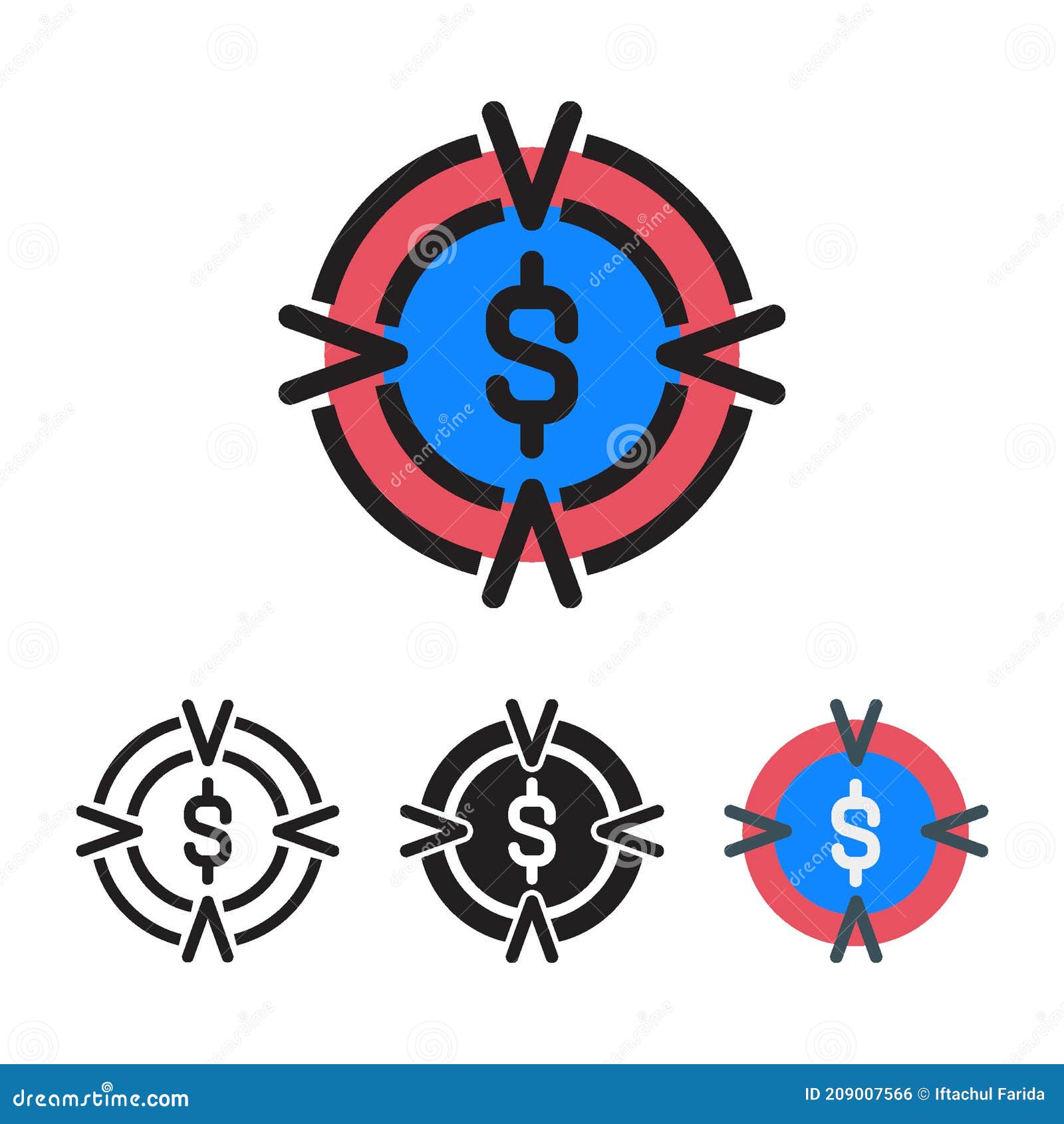 Icon Design Graphic Template 4 Style - Business Target Symbol Stock ...