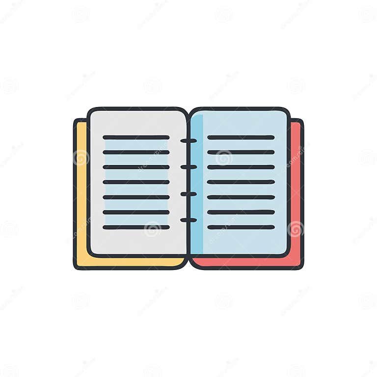 Open Notebook Icon for Note Taking Stock Illustration - Illustration of ...