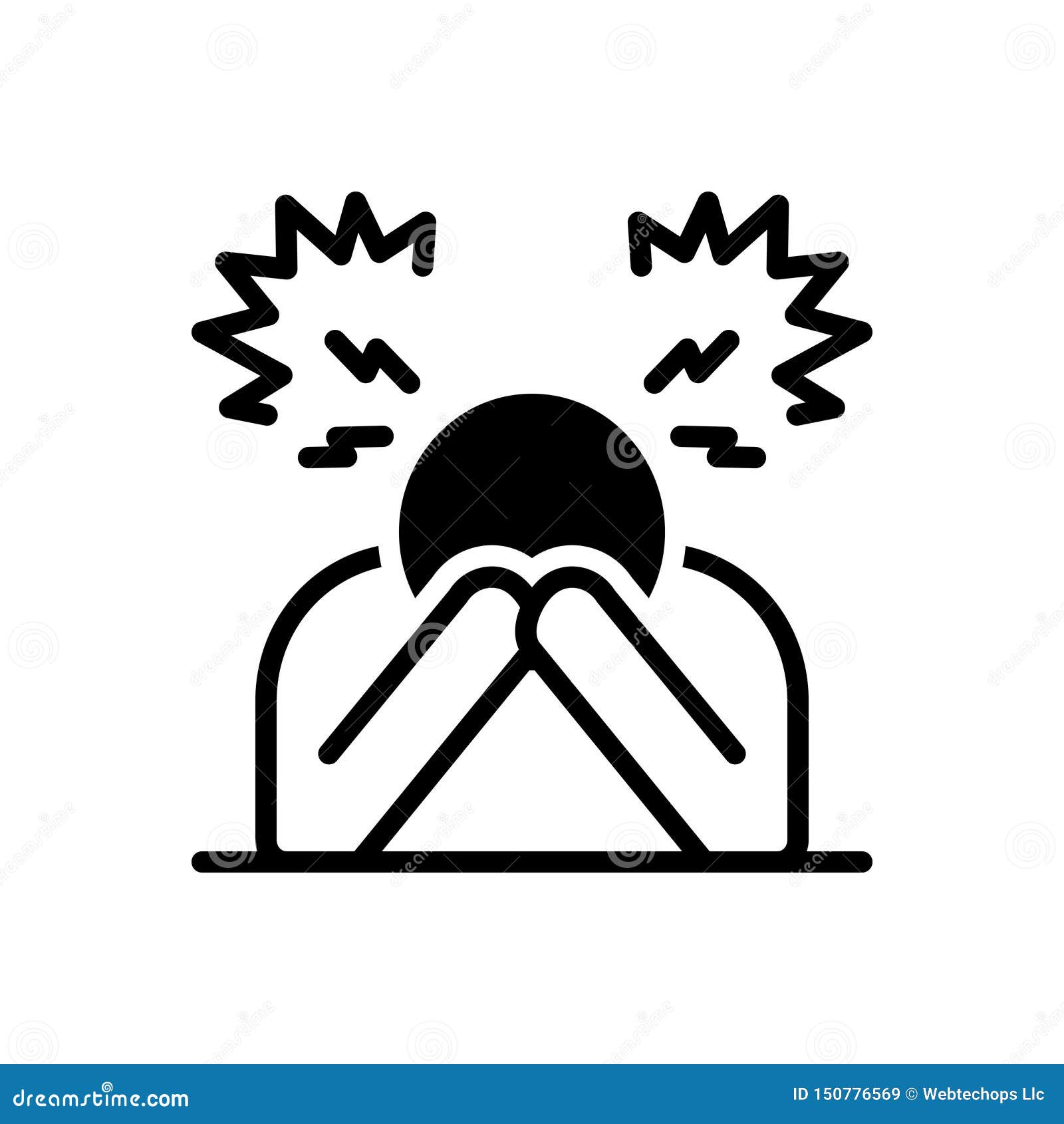 Black Solid Icon for Despair, Disappointment and Frustration Stock ...